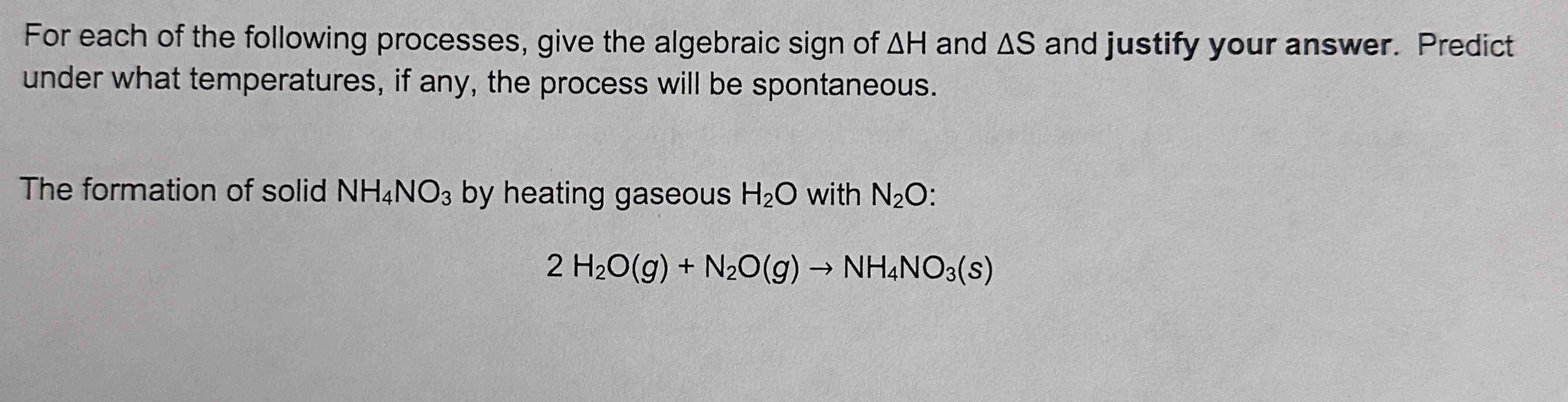 Solved For each of the following processes, give the | Chegg.com