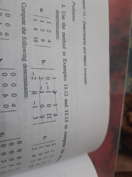 Solved hapter 13 / Determinants and Matrix Inversion to | Chegg.com