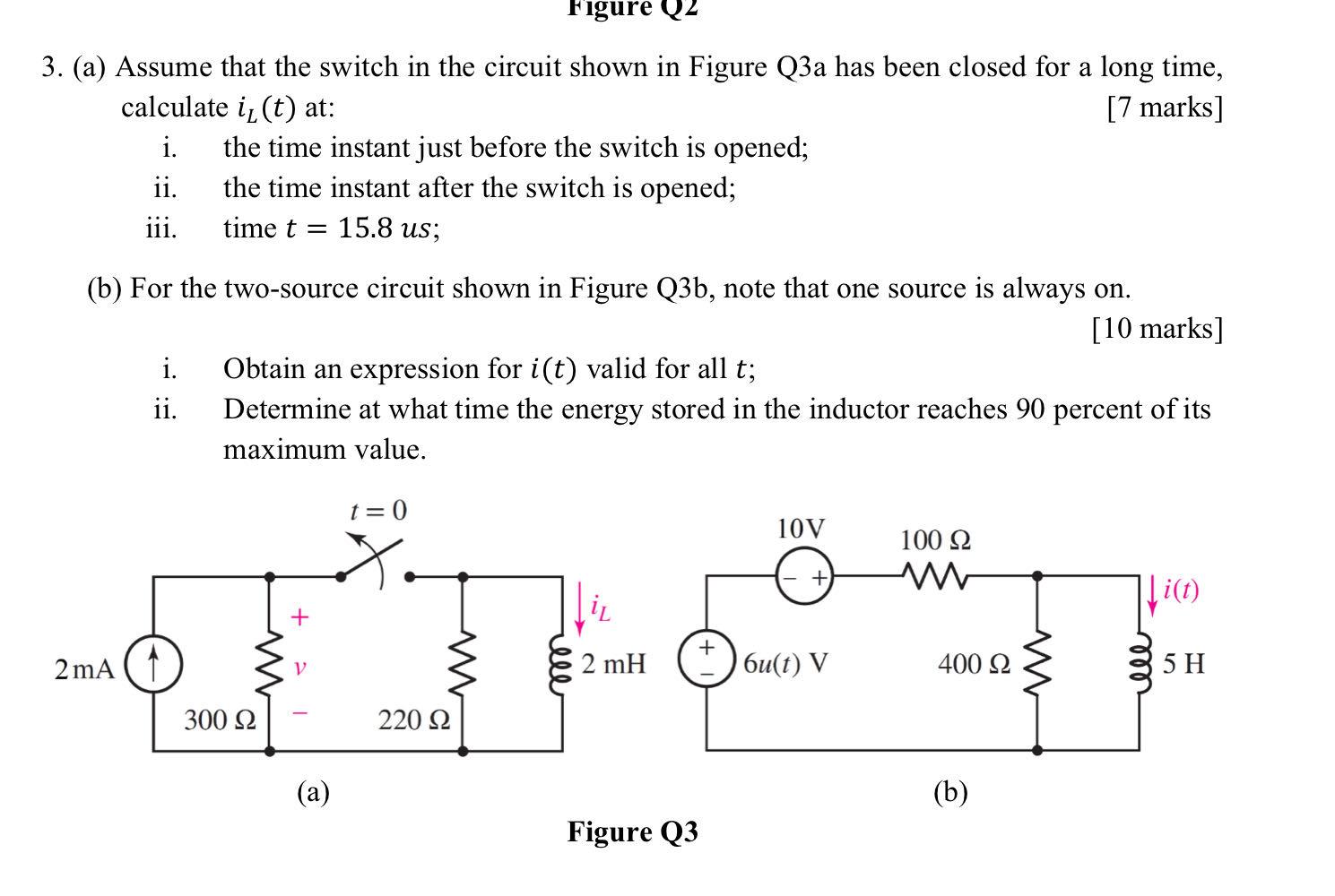 Solved (a) Assume that the switch in the circuit shown in | Chegg.com