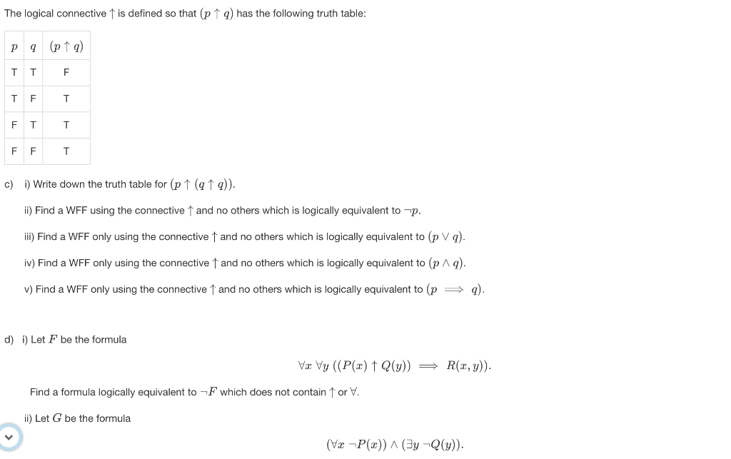 Solved The logical connective - is defined so that (p q) has | Chegg.com