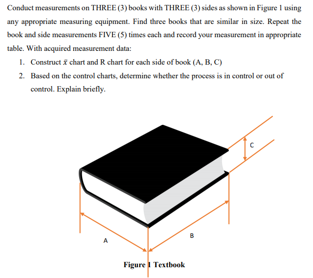 Conduct measurements on THREE (3) books with THREE | Chegg.com
