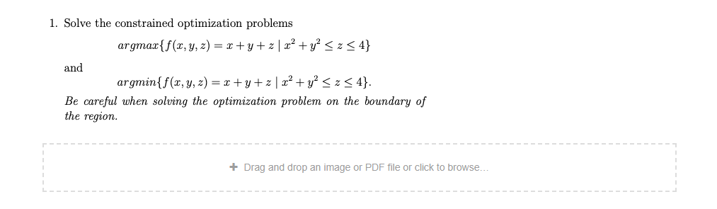 Solved 1. Solve the constrained optimization problems | Chegg.com