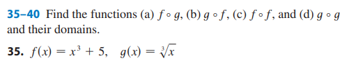 Solved 35-40 ﻿Find the functions (a) f@g, (b) g@f, (c) f@f, | Chegg.com