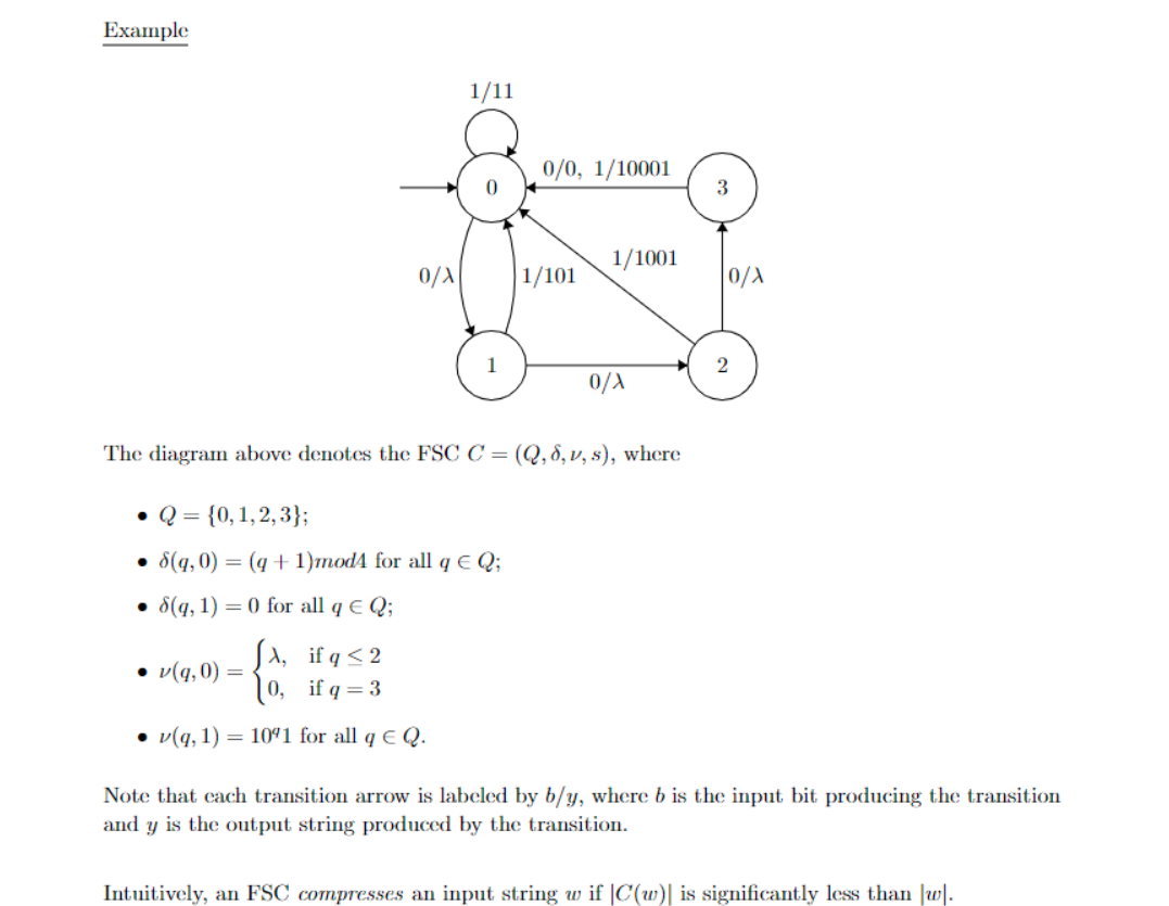 Solved For the specific example Finite State Control C as | Chegg.com