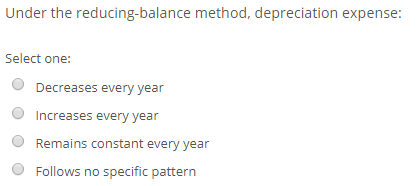 Solved Under the reducing-balance method, depreciation | Chegg.com