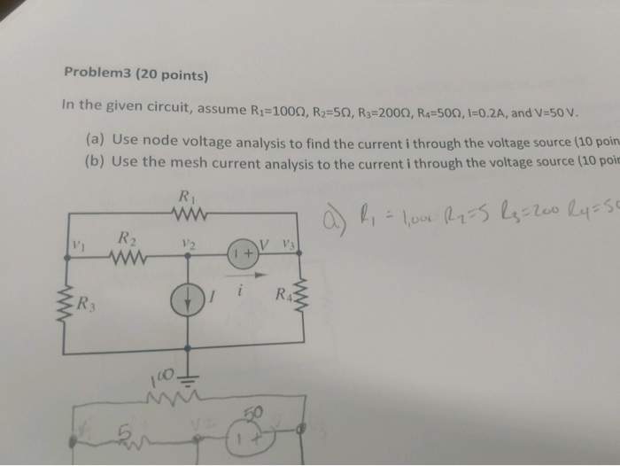 Solved Problem3 (20 points) In the given circuit, assume | Chegg.com