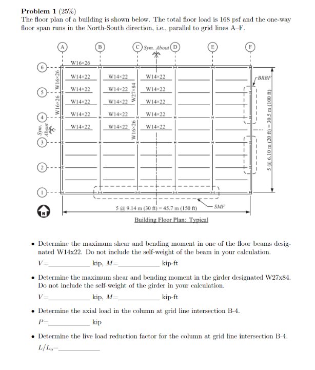Solved Problem 1 (25%) The floor plan of a building is shown | Chegg.com