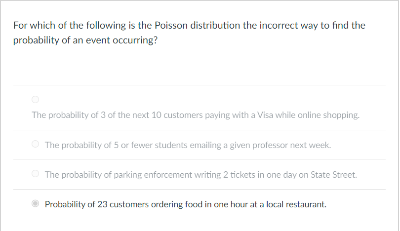 Solved For which of the following is the Poisson | Chegg.com