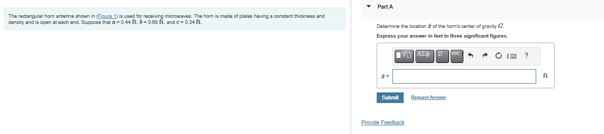 Solved The rectangular horn antenna shown in (Figure 1) is | Chegg.com
