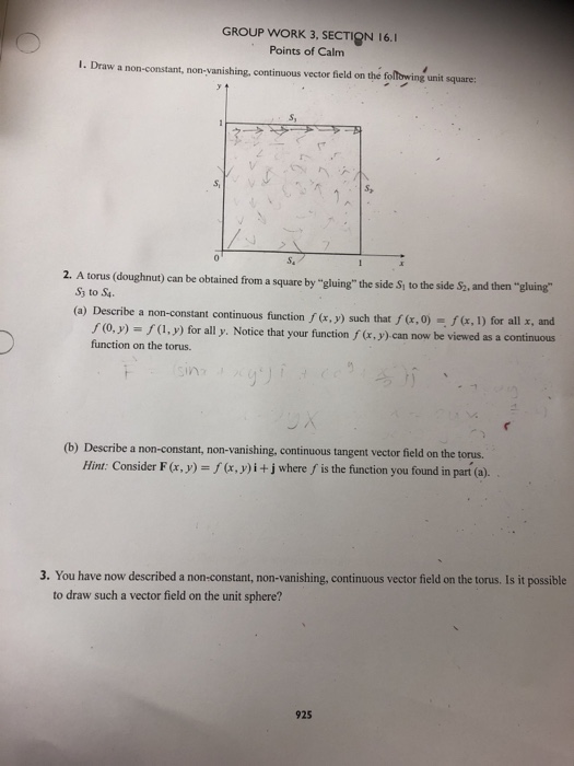 Solved GROUP WORK 3, SECTION 16.I Points of Calm I. Draw a | Chegg.com