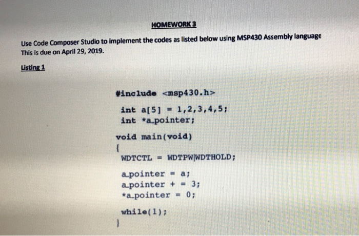 Solved HOMEWORK 3 Use Code Composer Studio to implement the | Chegg.com