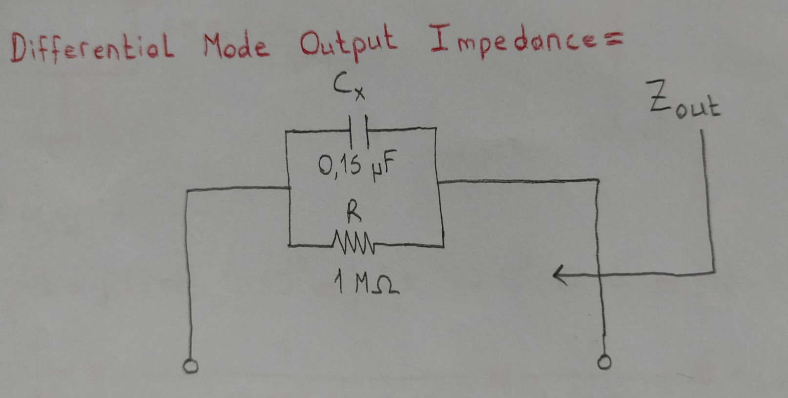Solved Differential Mode Output Impedance = | Chegg.com