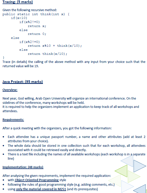 Solved Tracing: (5 marks) Given the following recursive | Chegg.com