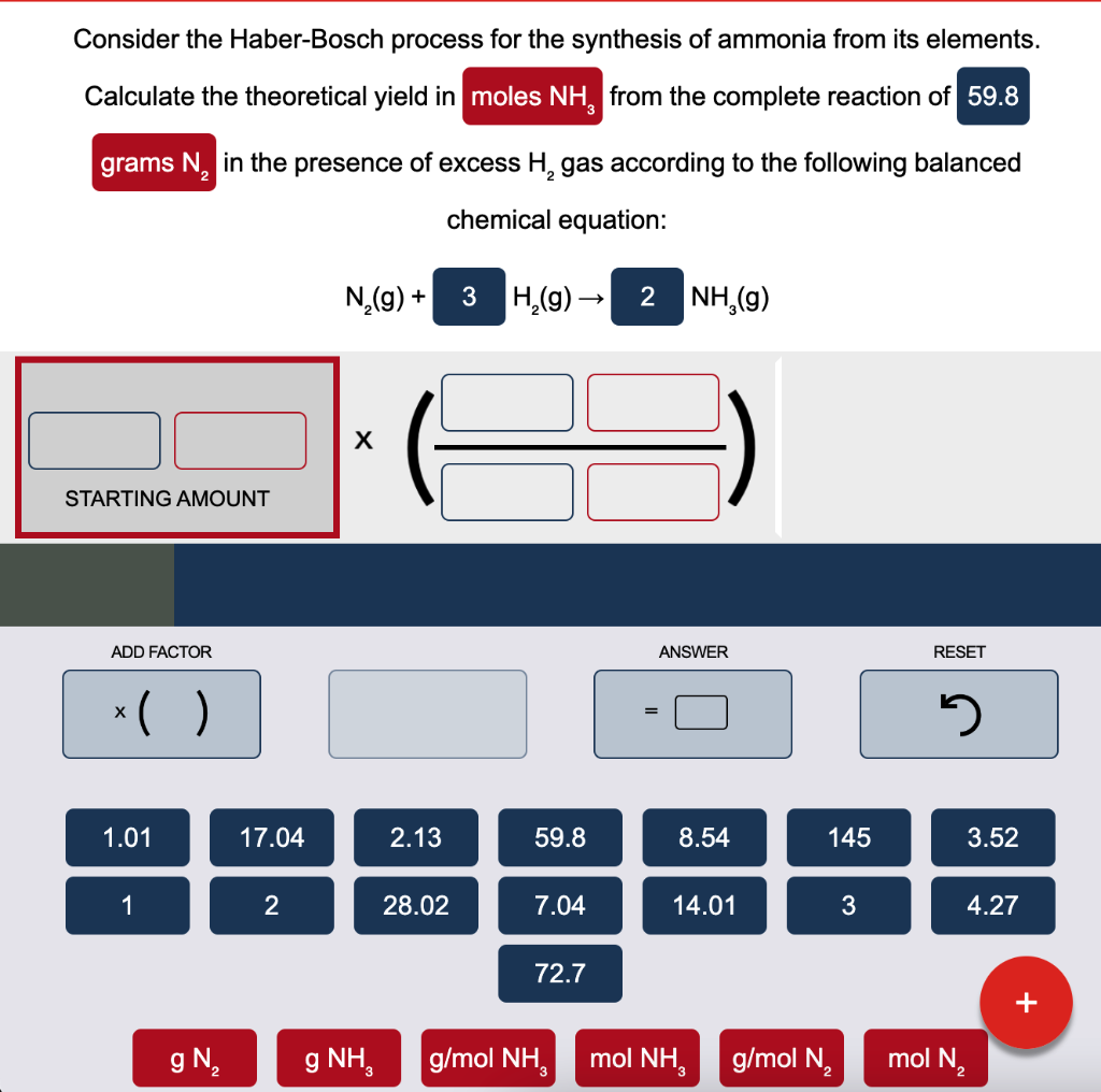 Solved Consider the Haber-Bosch process for the synthesis of | Chegg.com