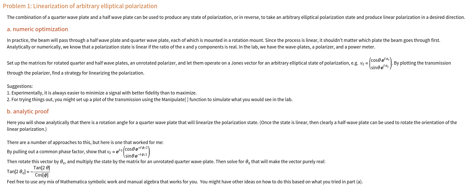 Solved Problem 1: Linearization of arbitrary elliptical | Chegg.com