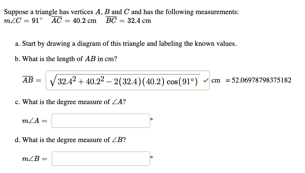 Solved Suppose a triangle has vertices A,B ﻿and C ﻿and has | Chegg.com