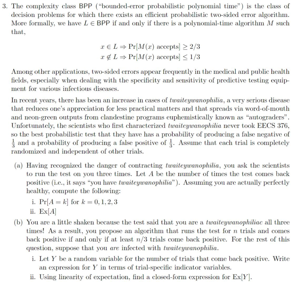 3. The complexity class BPP ("bounded-error | Chegg.com