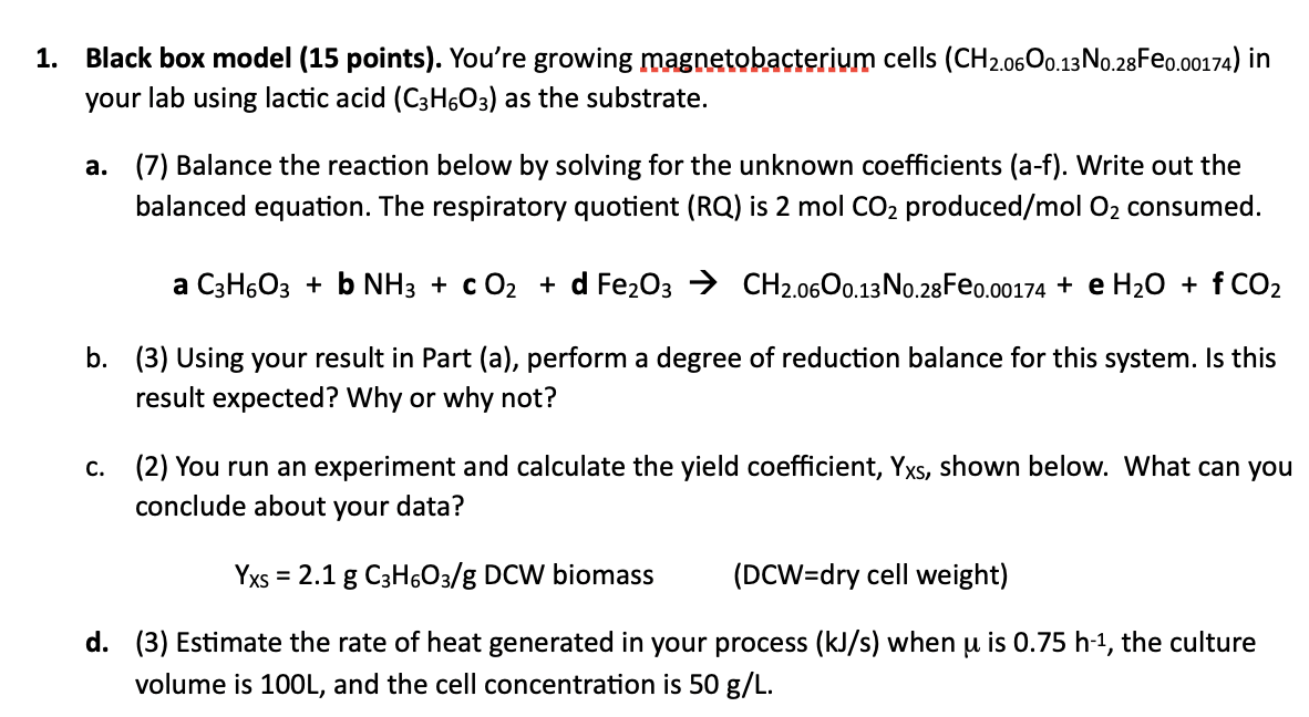 Solved Black box model (15 points). You're growing | Chegg.com