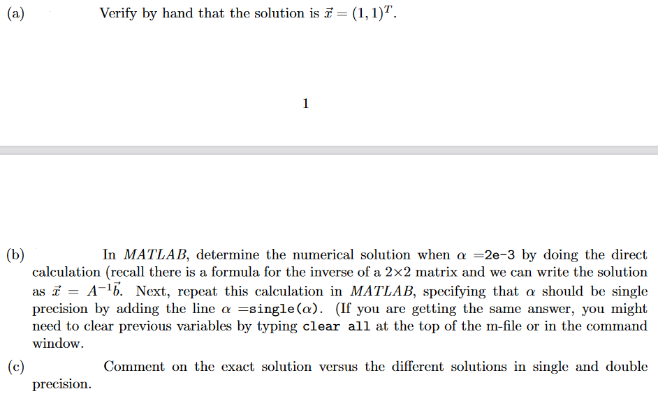 Consider the following linear system Ax=b : | Chegg.com