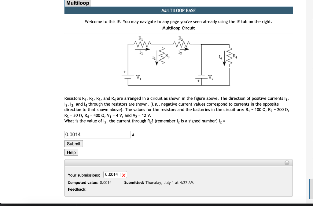 Solved Multiloop MULTILOOP BASE Welcome to this IE. You may | Chegg.com