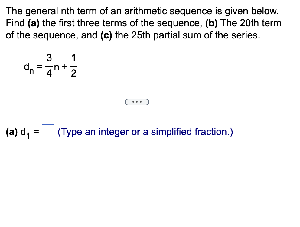 Solved The general nth ﻿term of an ﻿arithmetic sequence is | Chegg.com