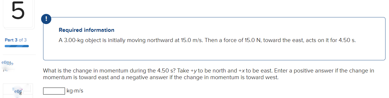 Solved Required information A 3.00-kg object is initially | Chegg.com