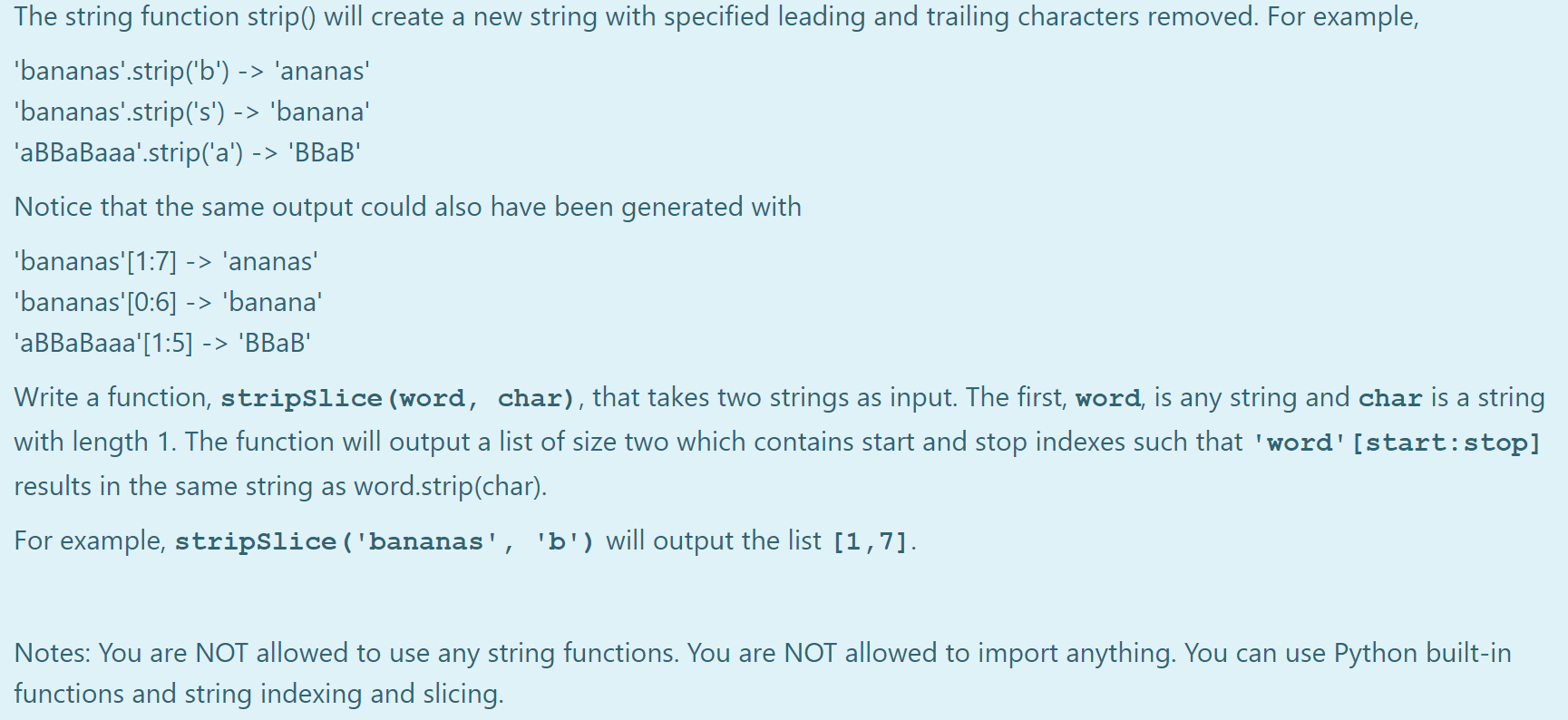 Solved The string function strip() will create a new string | Chegg.com
