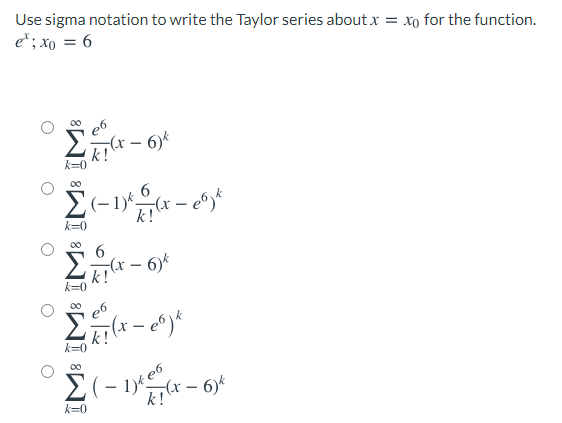 Solved Use sigma notation to write the Taylor series about x | Chegg.com