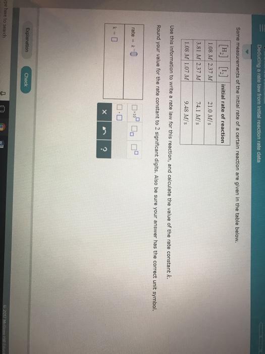Solved Deducing a rate law from initial reaction rate data | Chegg.com