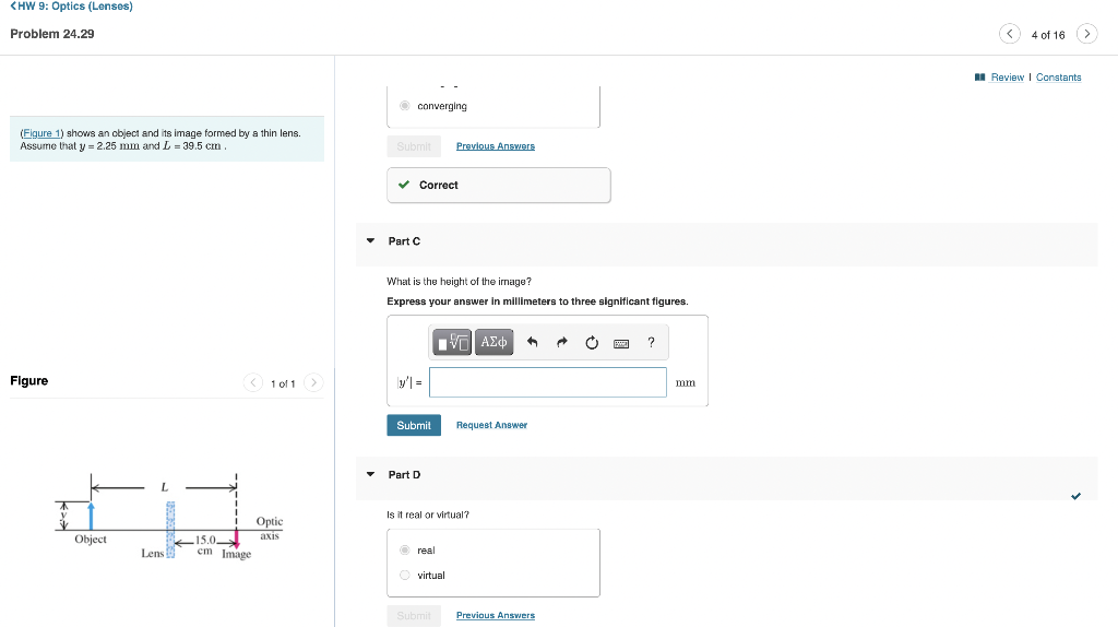Solved (Figure 1) shows an object and its image formed by a | Chegg.com