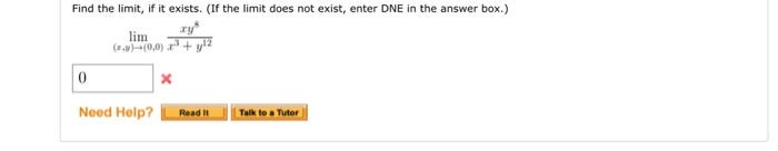 Solved Find the limit, if it exists. (If the limit does not | Chegg.com