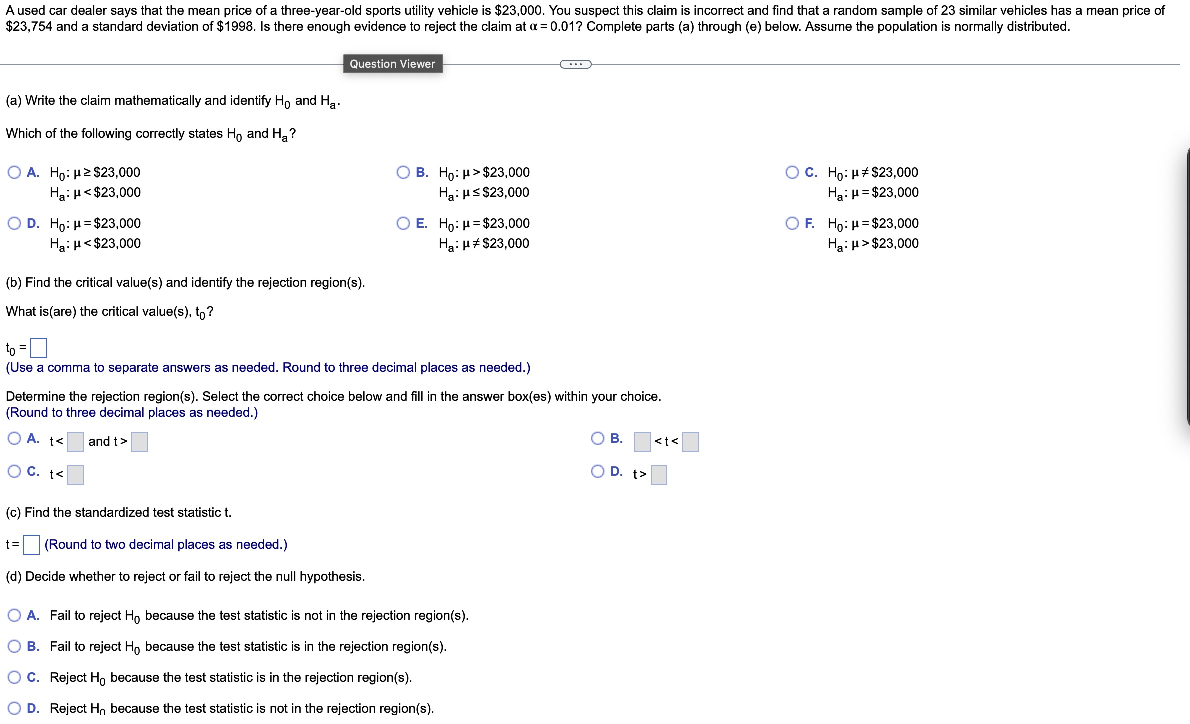 Solved t0=(Use a comma to separate answers as needed. Round | Chegg.com