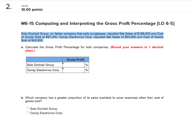 Solved 2. 10.00 points M6-15 Computing and Interpreting the | Chegg.com