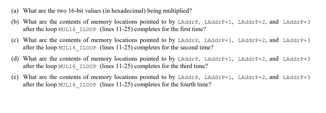 [25 pts] 3- Consider the following AVR assembly code | Chegg.com