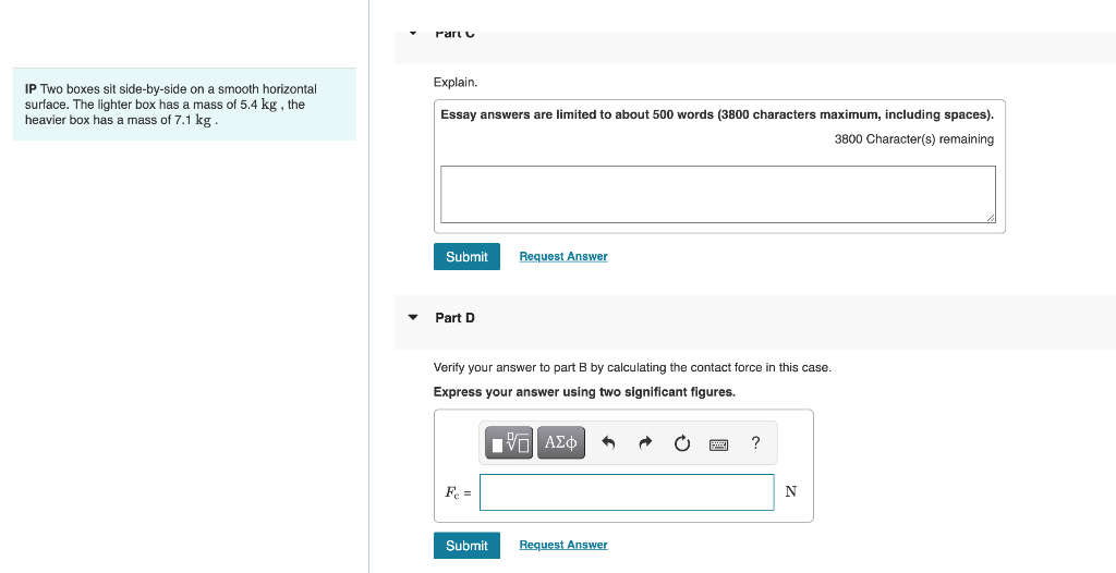 Solved IP Two boxes sit side-by-side on a smooth horizontal | Chegg.com