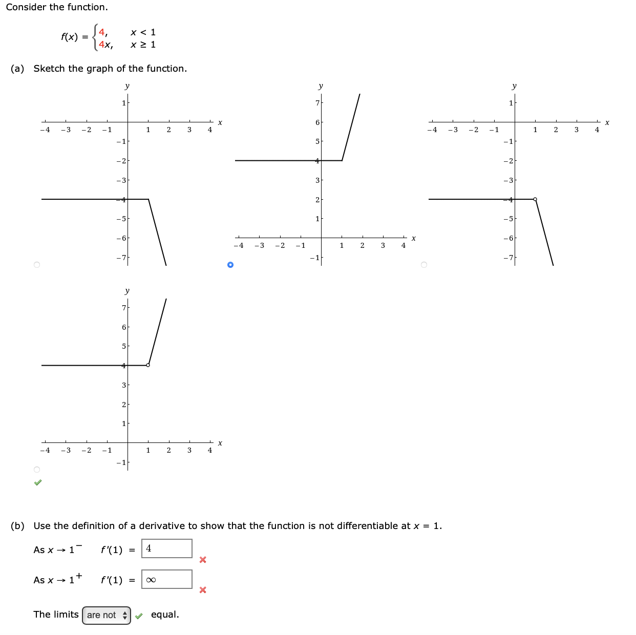 Solved Consider the function.f(x)={4,x