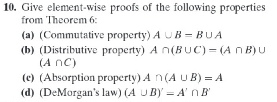 Solved 10. Give element-wise proofs of the following | Chegg.com