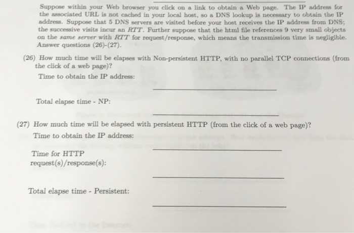 Solved Suppose within your Web browser you click on a link | Chegg.com
