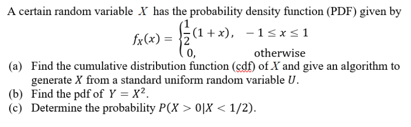Solved A certain random variable X has the probability | Chegg.com