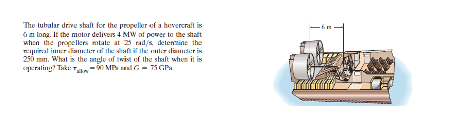Solved The tubular drive shaft for the propeller of a | Chegg.com