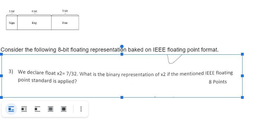 Solved 3) We declare float ×2=7/32. What is the binary | Chegg.com