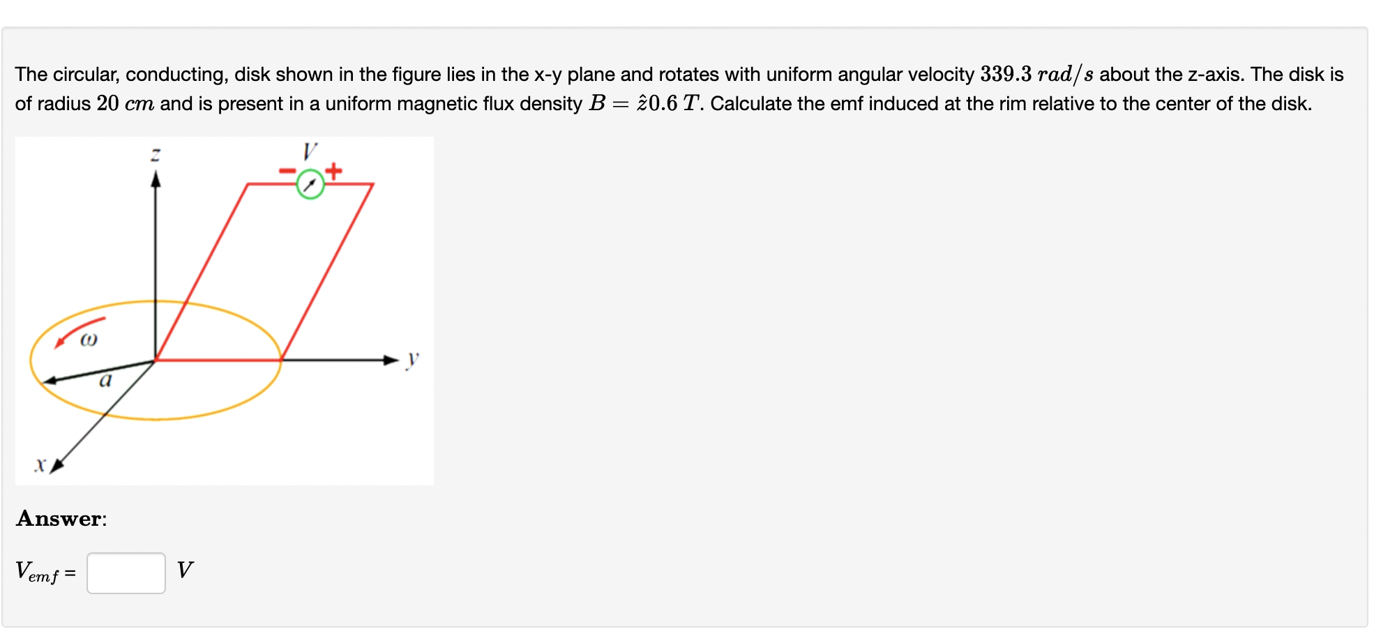 Solved The circular, conducting, disk shown in the figure | Chegg.com