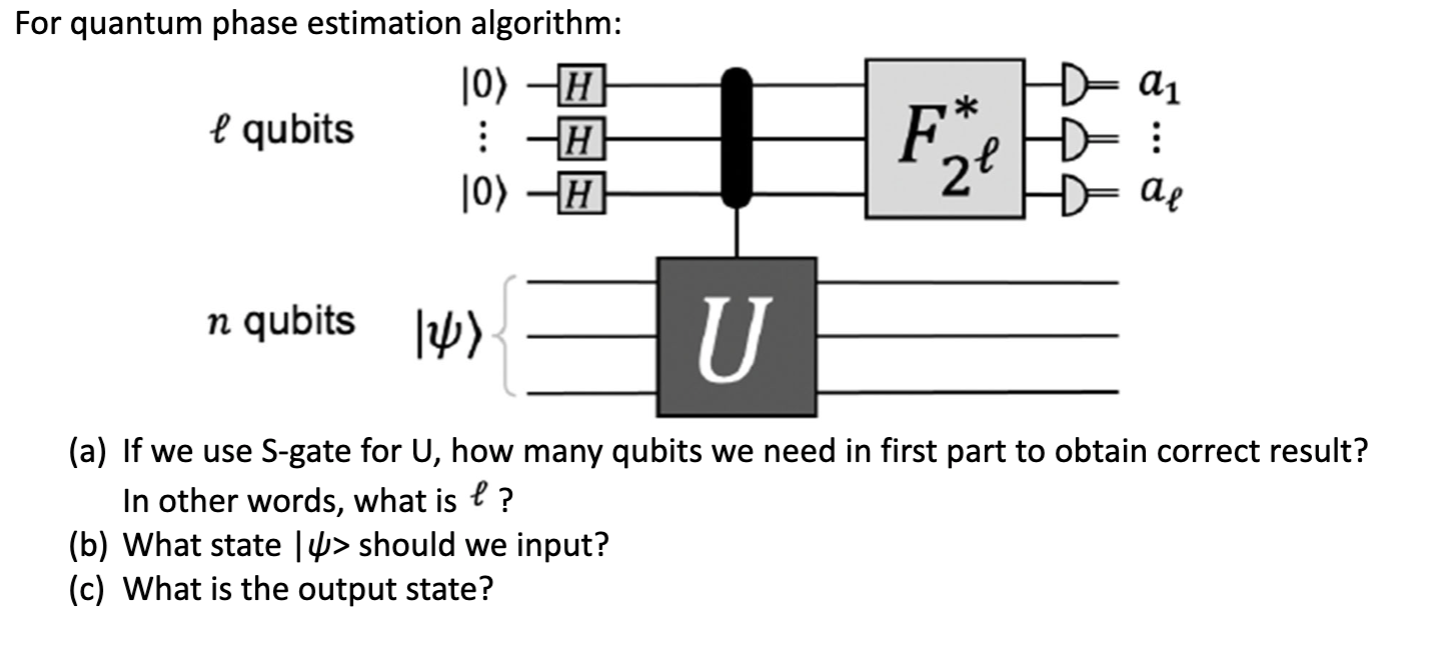 ai For quantum phase estimation algorithm: 10) H ť | Chegg.com