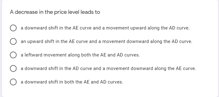 Solved A decrease in the price level leads to a downward | Chegg.com