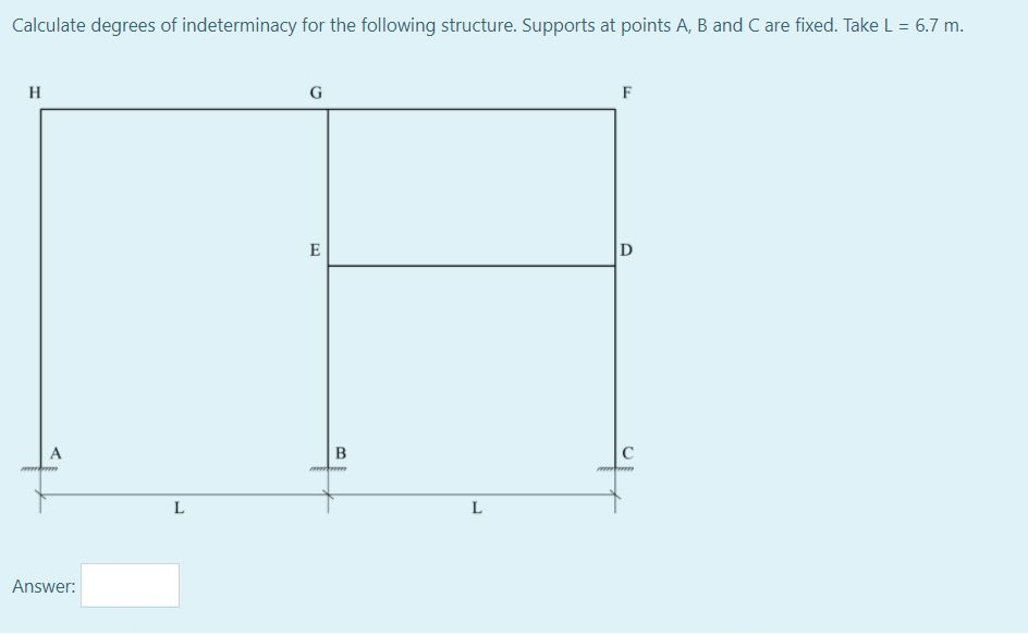 Solved Calculate degrees of indeterminacy for the following | Chegg.com