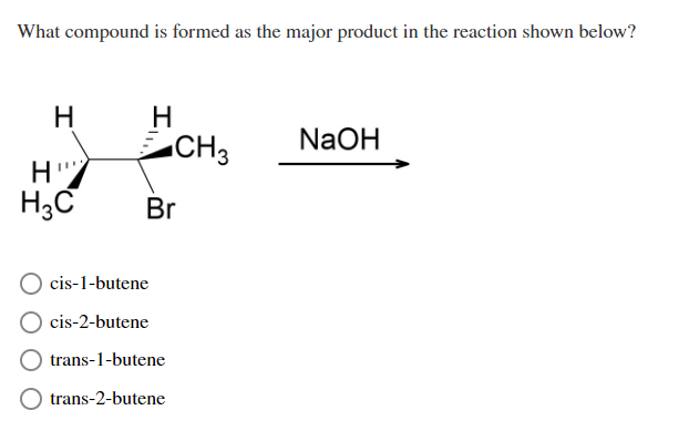 Solved What compound is formed as the major product in the | Chegg.com