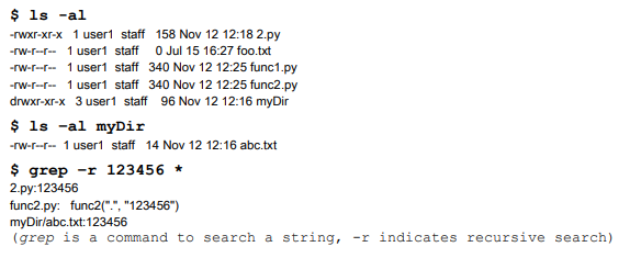 Solved $ ls -al -rwxr-xr-x 1 user1 staff 158 Nov 12 12:18 | Chegg.com