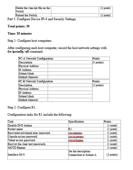 CCNA: Introduction to Networks Skills Asgegsment - | Chegg.com