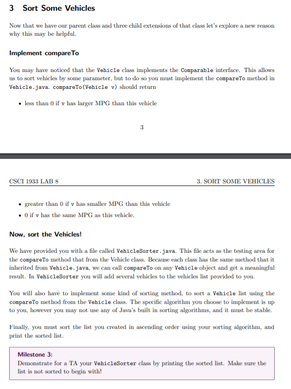 Solved public abstract class Vehicle | Chegg.com