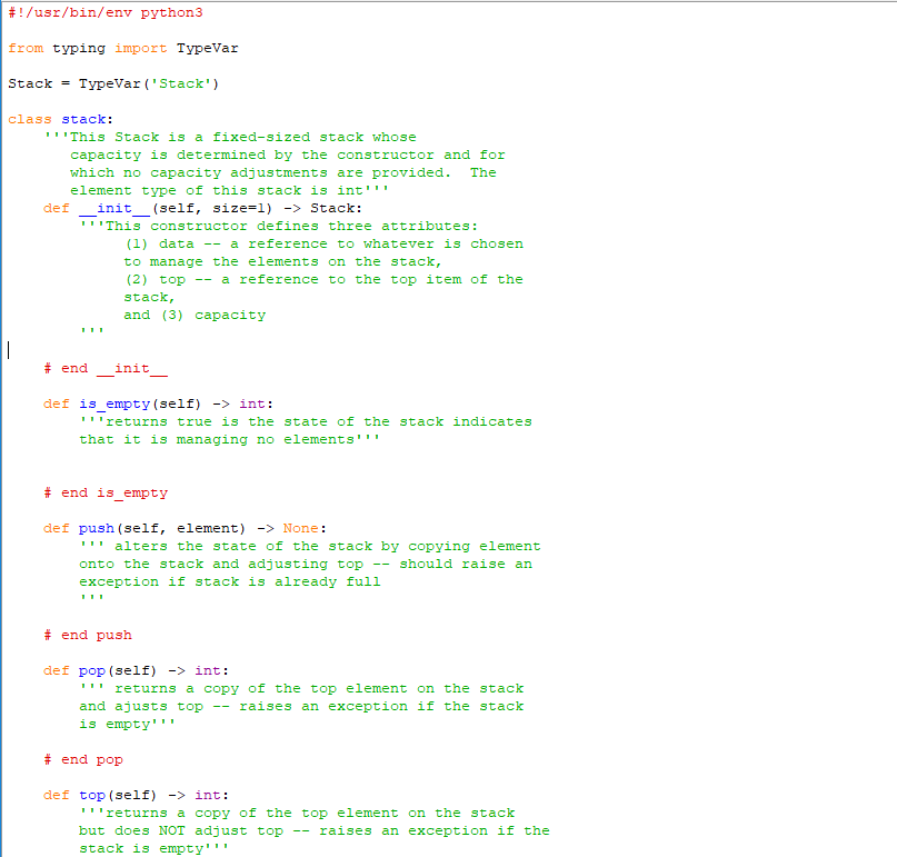 Write A Python Program Using Class Stack The Form Of